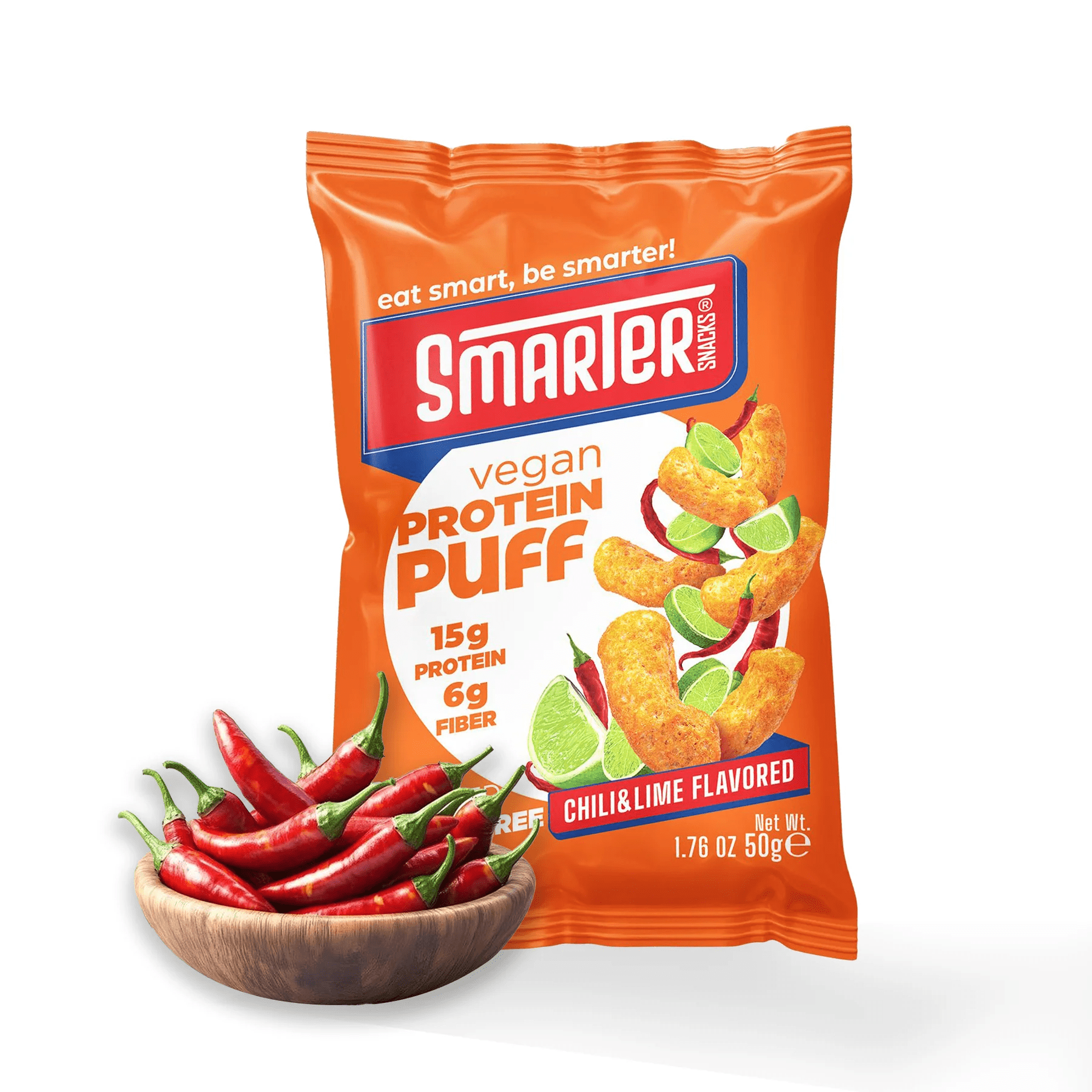 Smarter Snacks Vegan Protein Puffs | 15g Protein, 6g Fiber, 0g Added ...